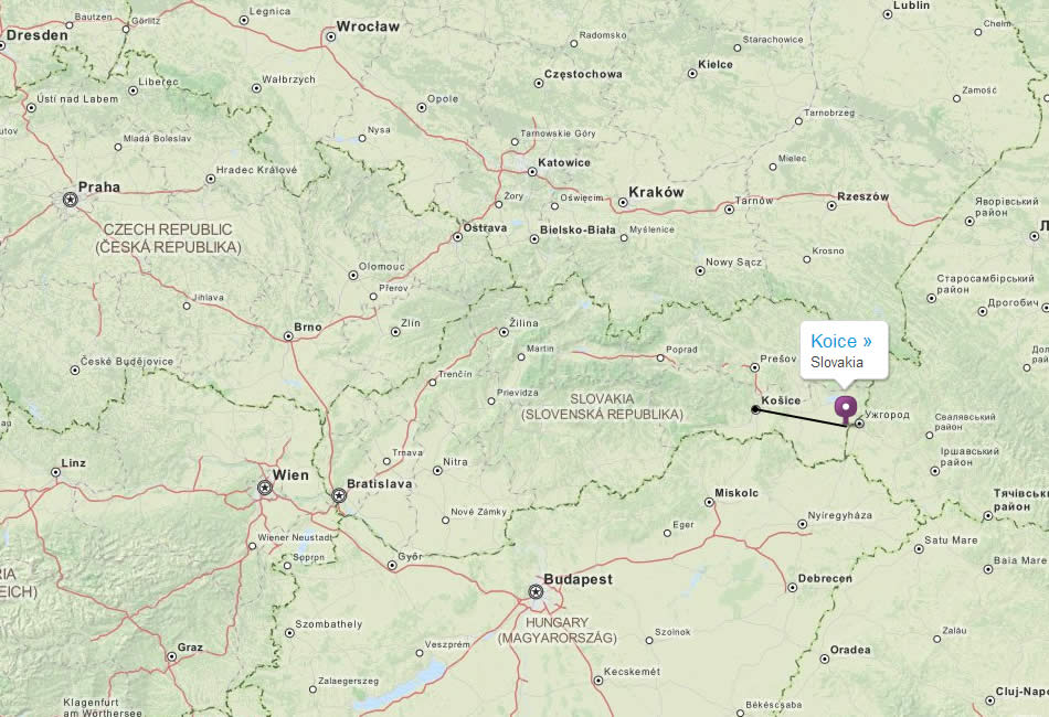 Kosice Map - Slovakia