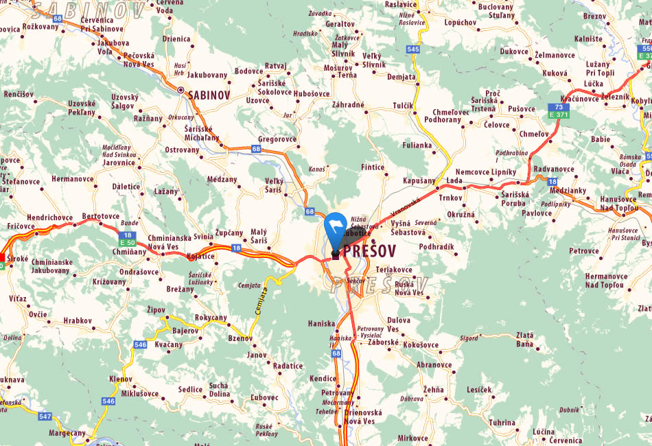 Presov Map - Slovakia