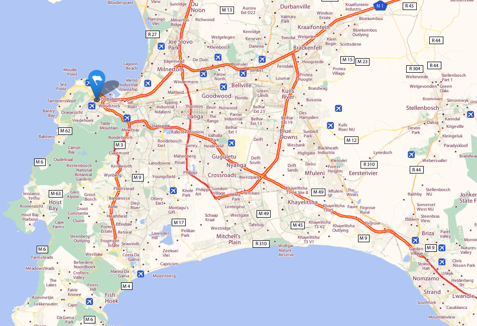 Cape Town Map - South Africa