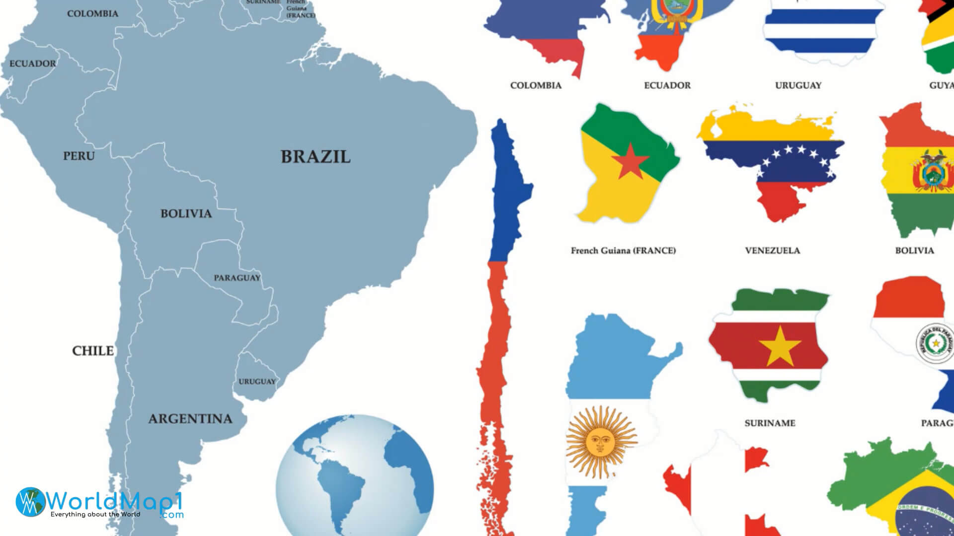 South America Countries Maps, Satellite Images from Space 1