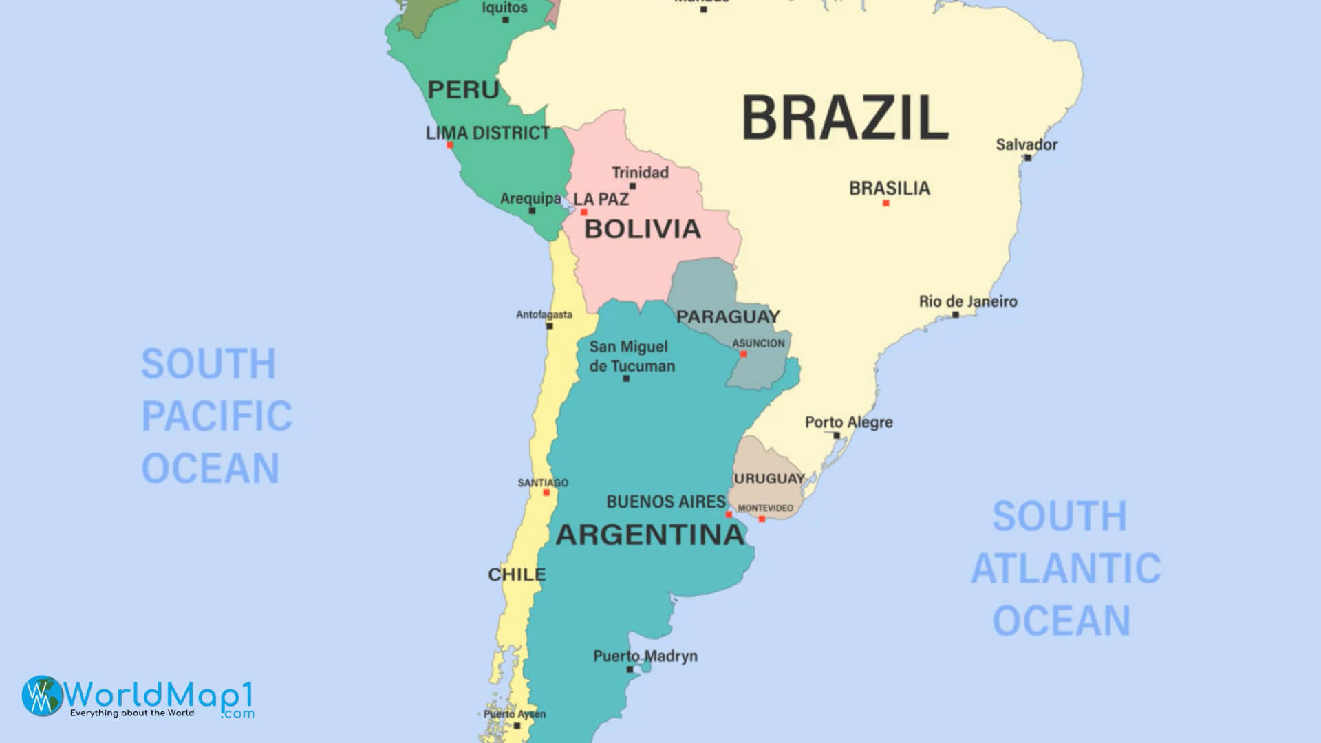 South America Countries Maps, Satellite Images from Space 3