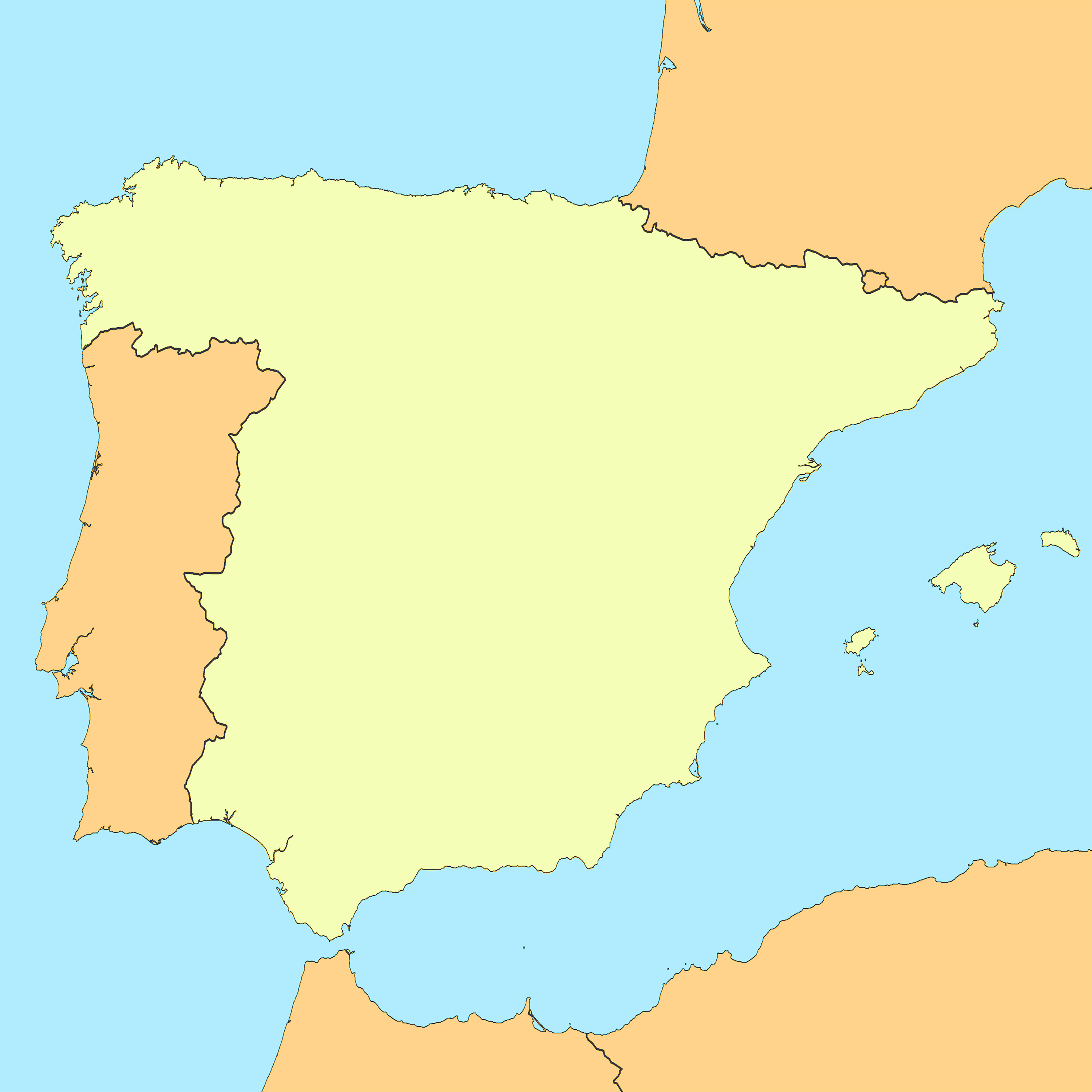 map of spain blank