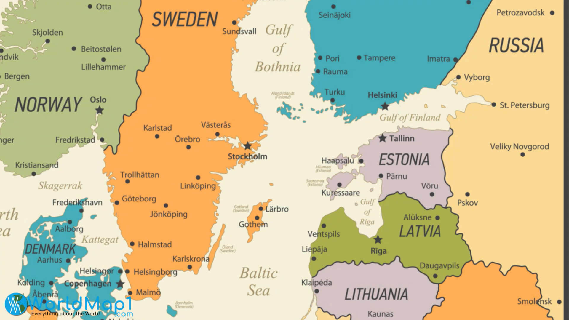 Sweden Free Printable Map