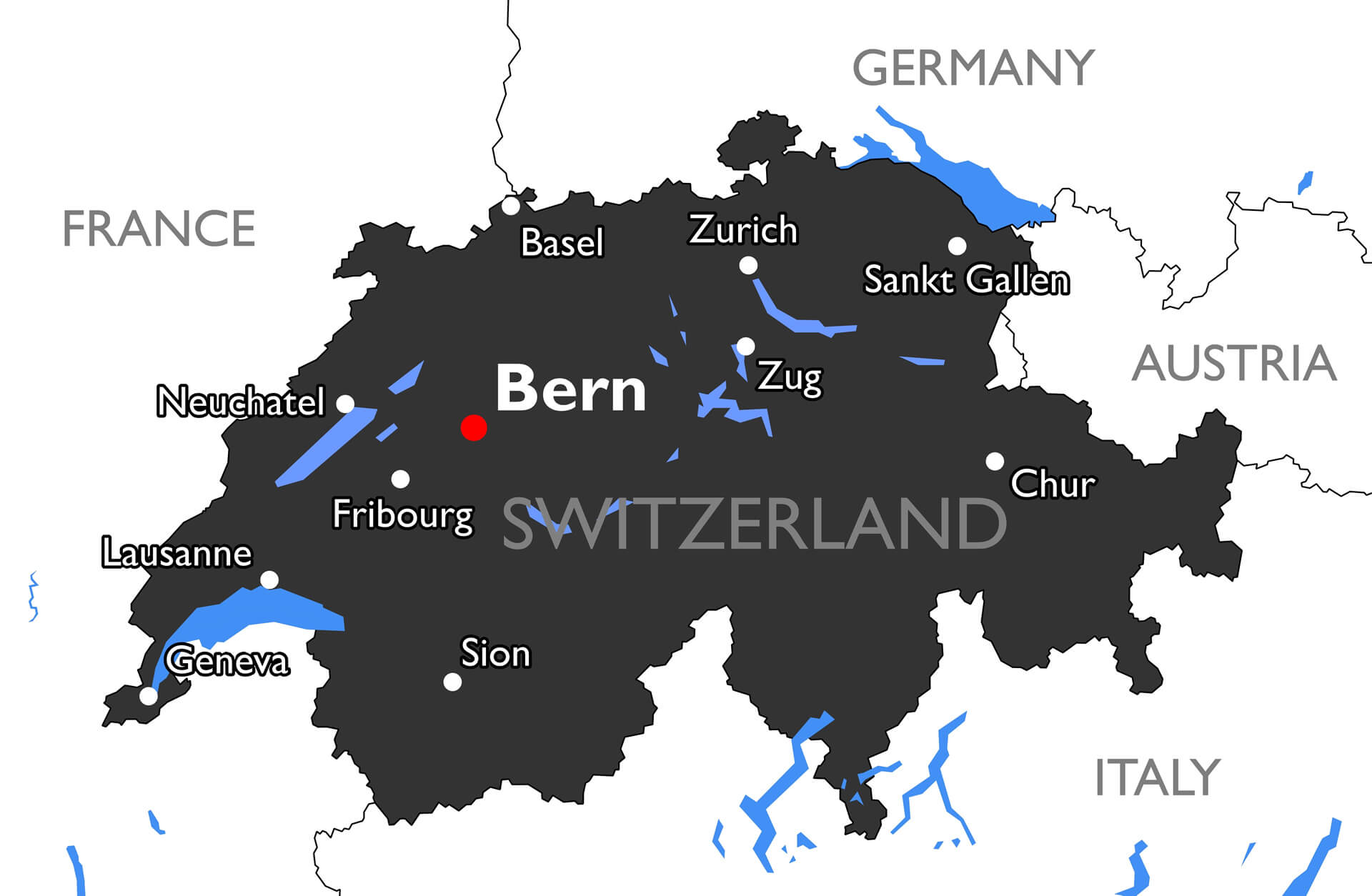 Bern Map - Switzerland