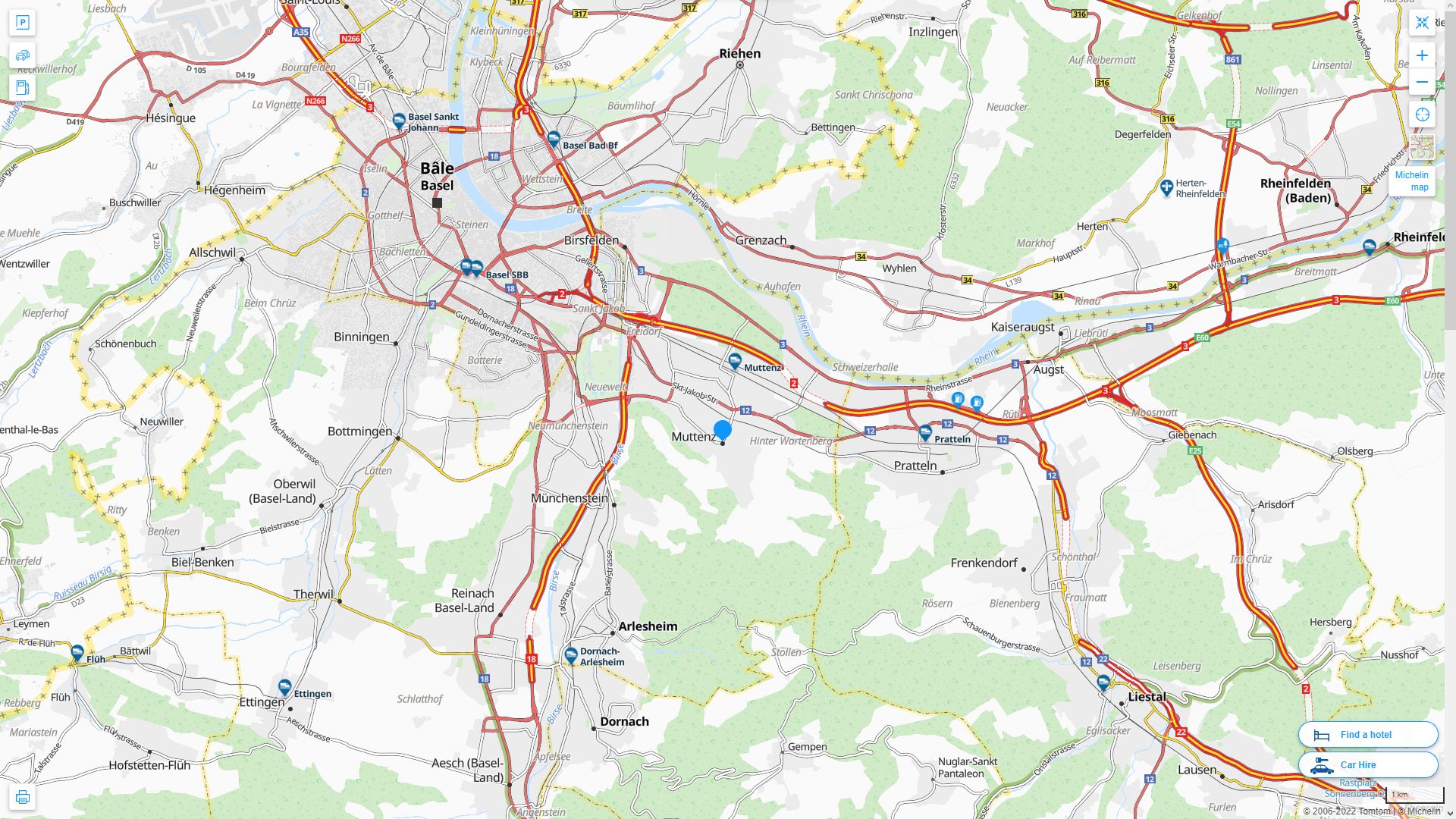 Muttenz Map - Switzerland
