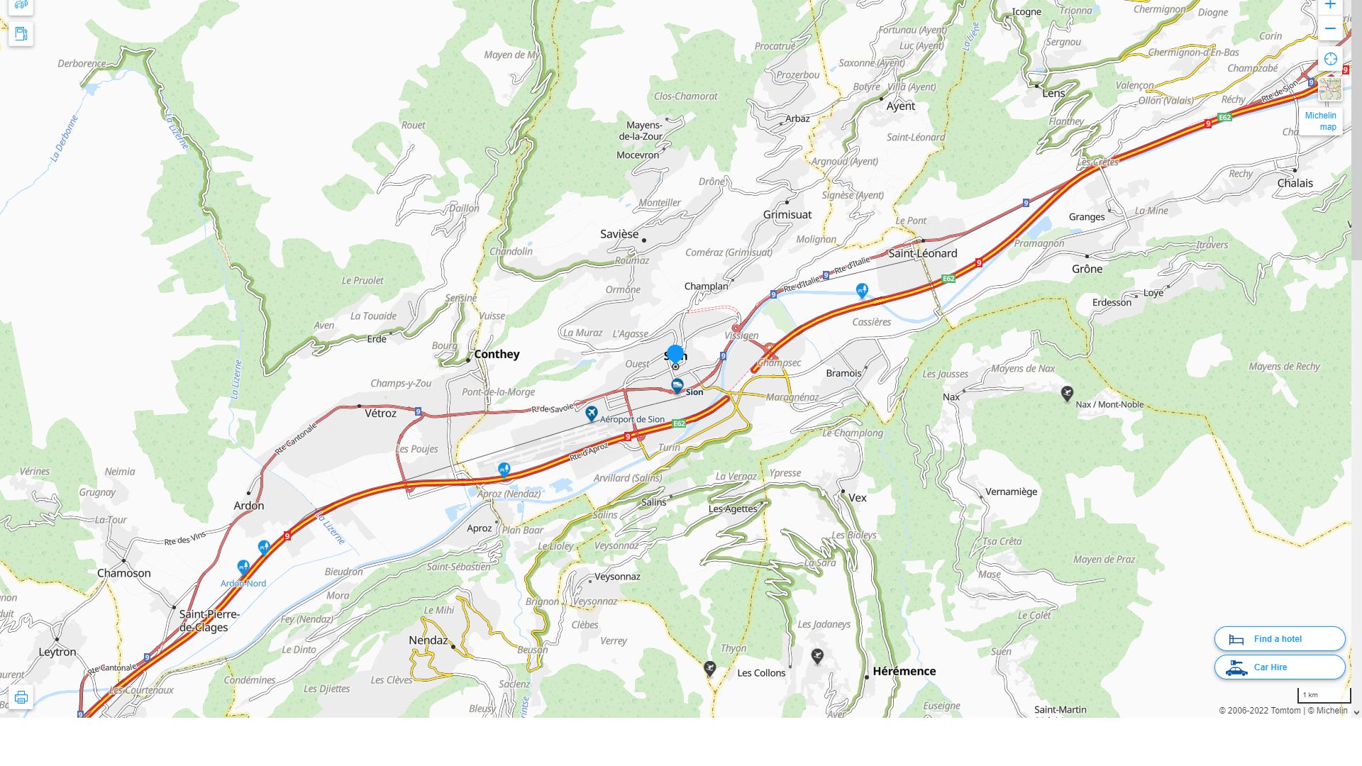 Sion Map - Switzerland