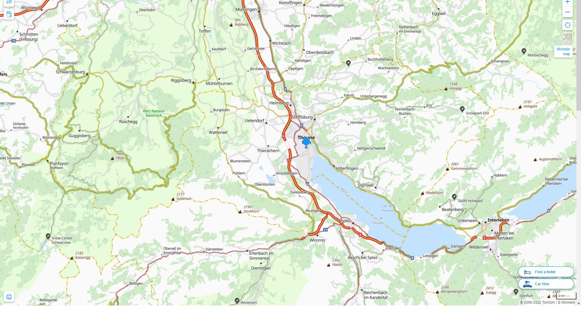 Thun Map - Switzerland