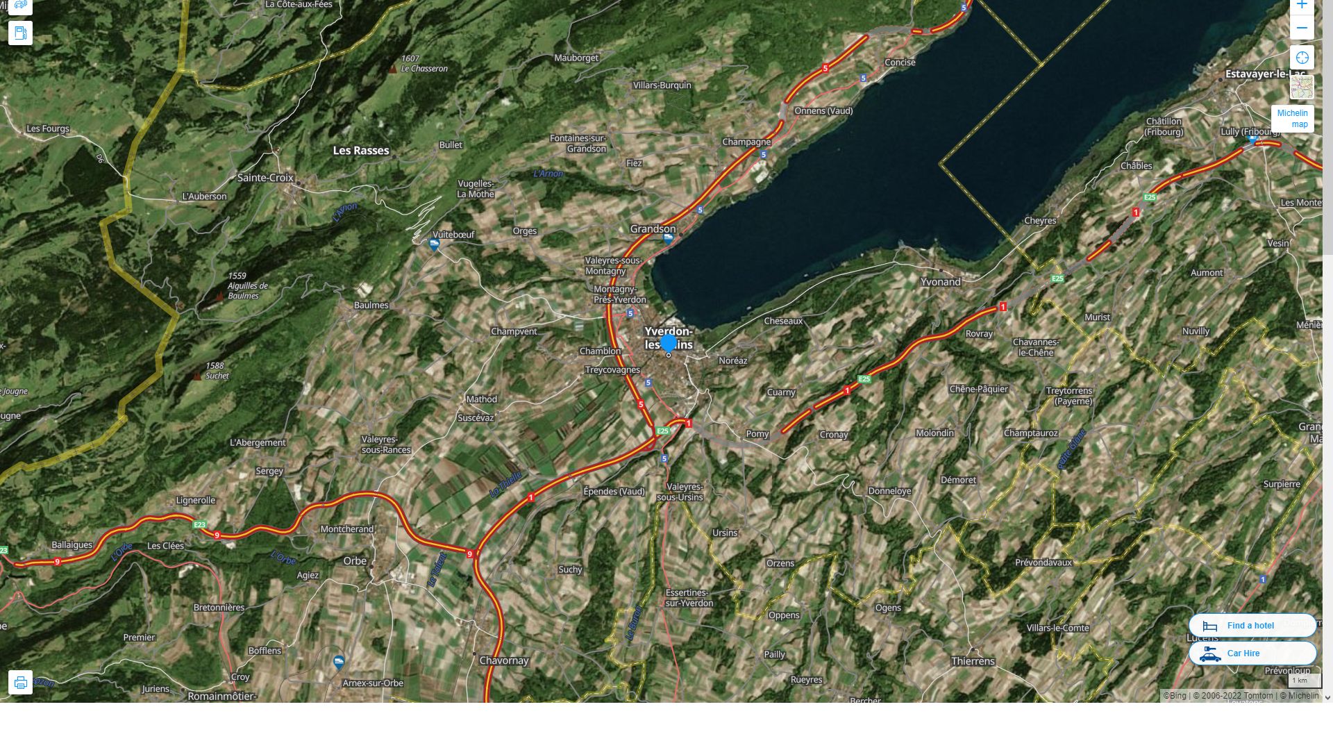 Yverdon les Bains Map - Switzerland