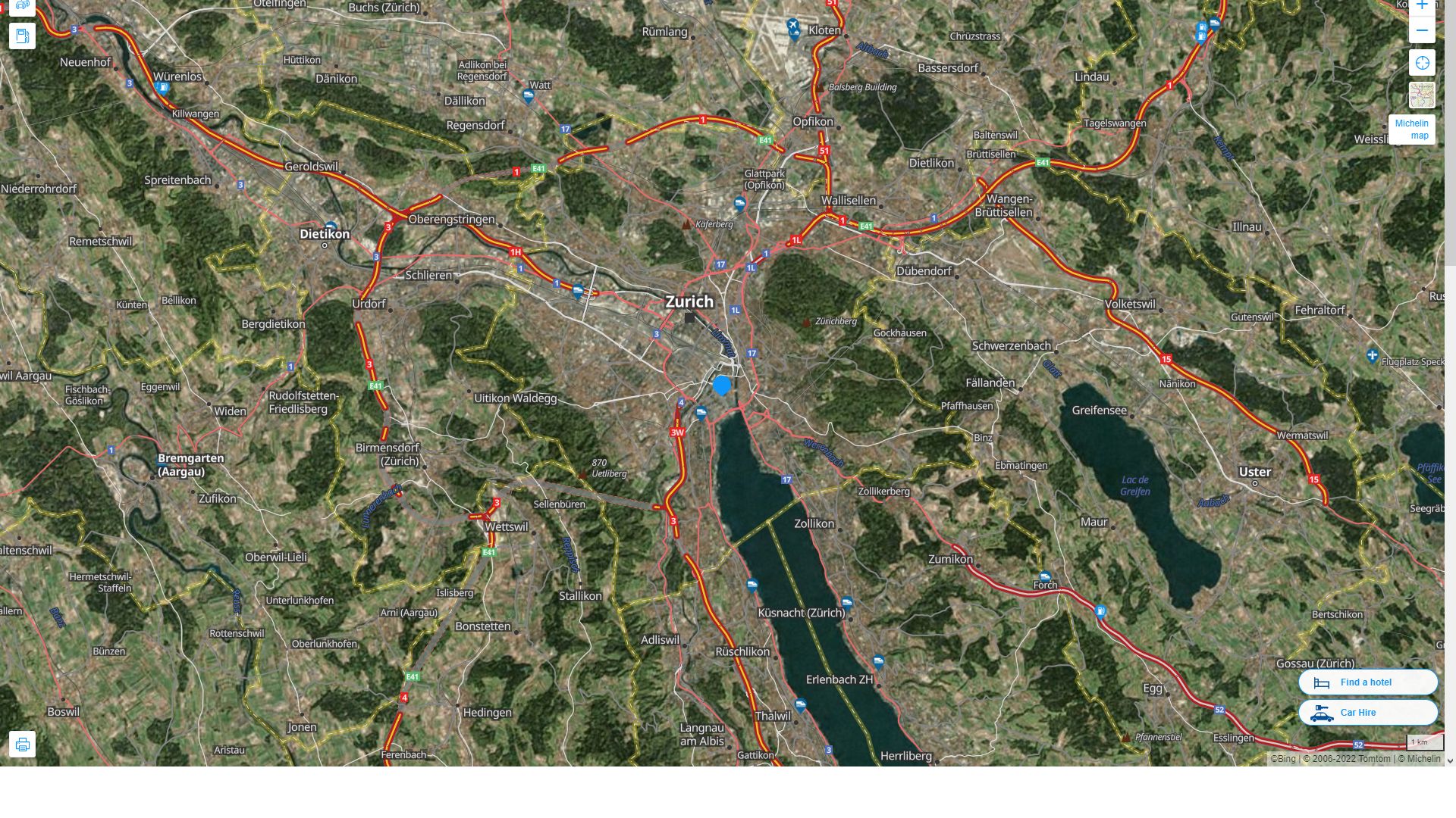 Zurich Map - Switzerland