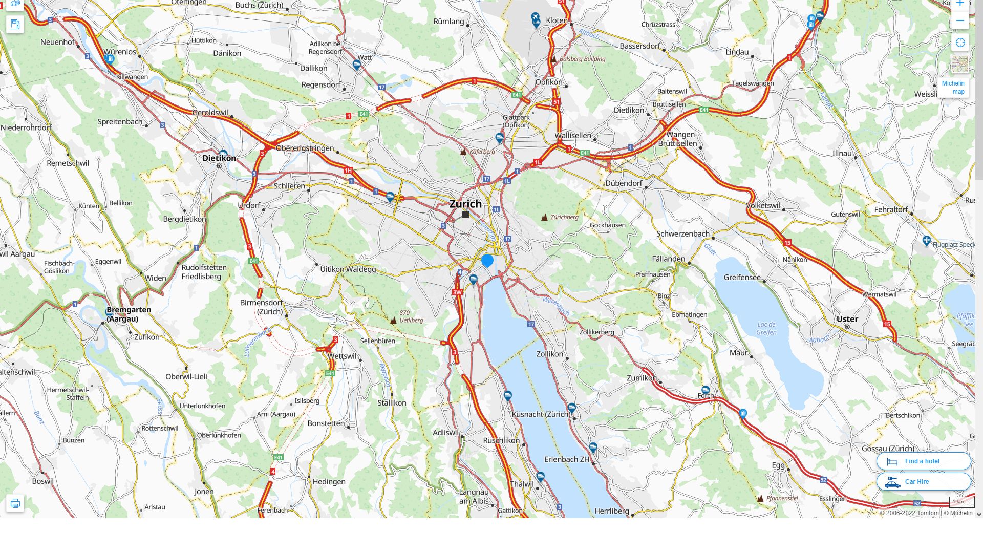 Zurich Map - Switzerland