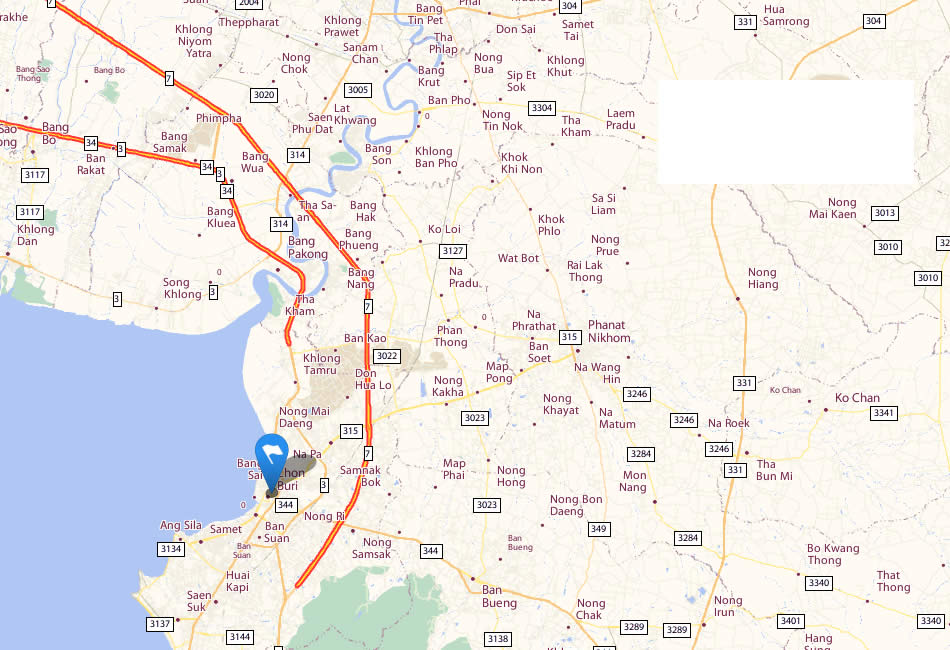 Chon Buri Map - Thailand