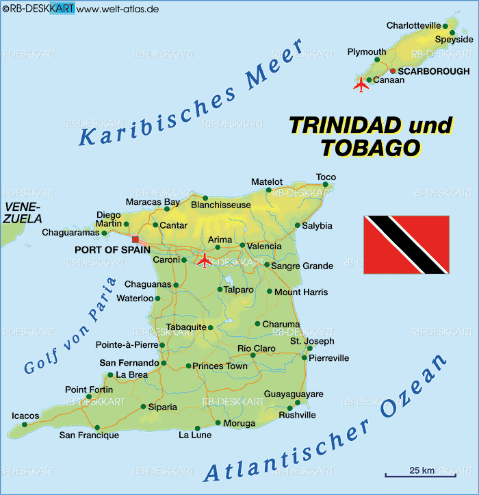 Port of Spain Map - Trinidad and Tobago