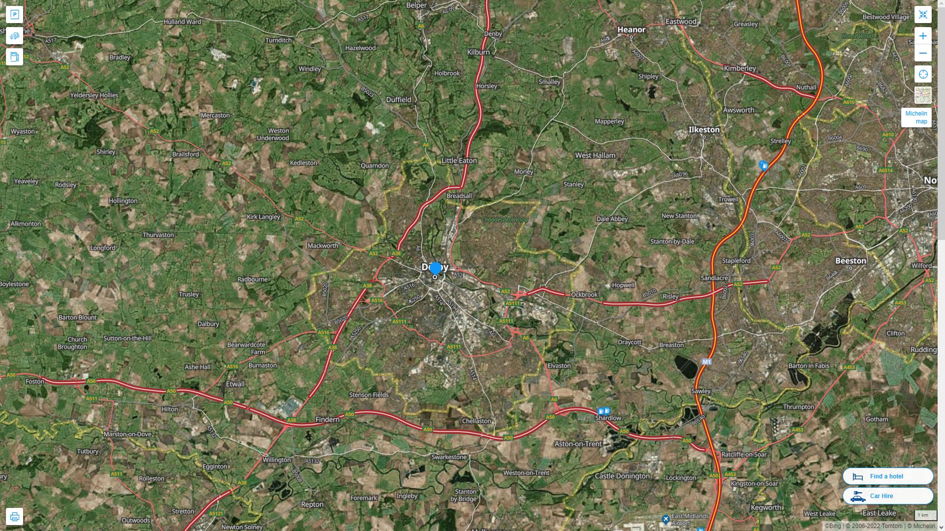 Derby Map - United Kingdom