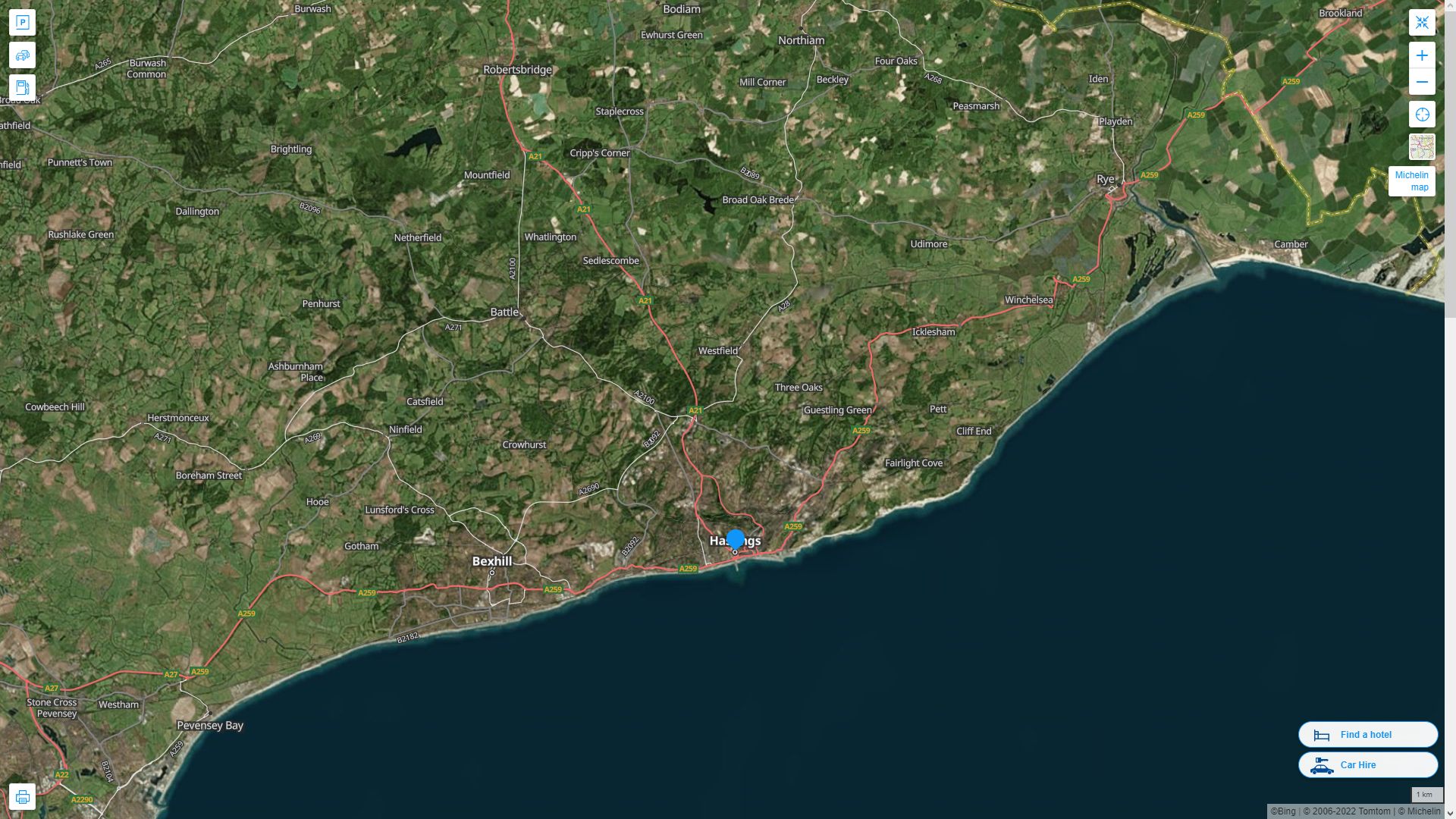 Hastings Map - United Kingdom