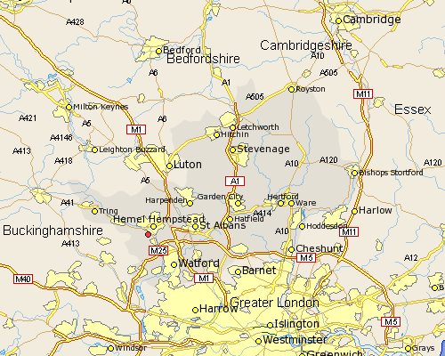Hemel Hempstead Map - United Kingdom