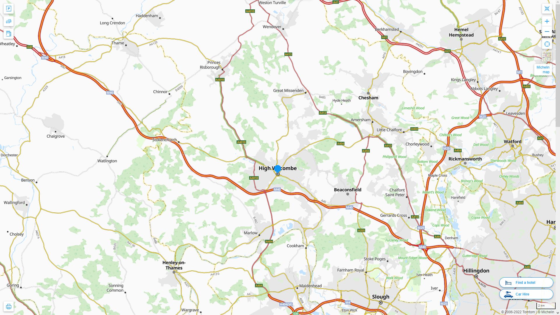 High Wycombe Map - United Kingdom