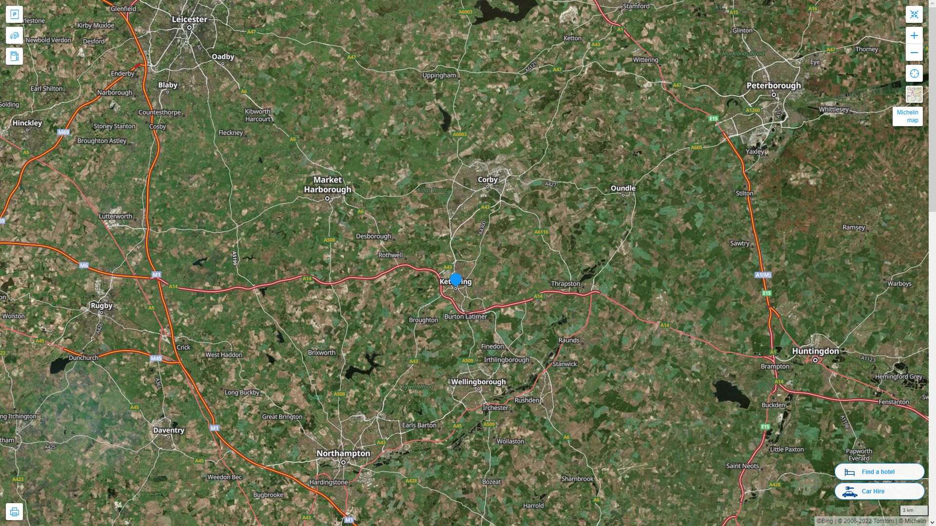 Kettering Map - United Kingdom