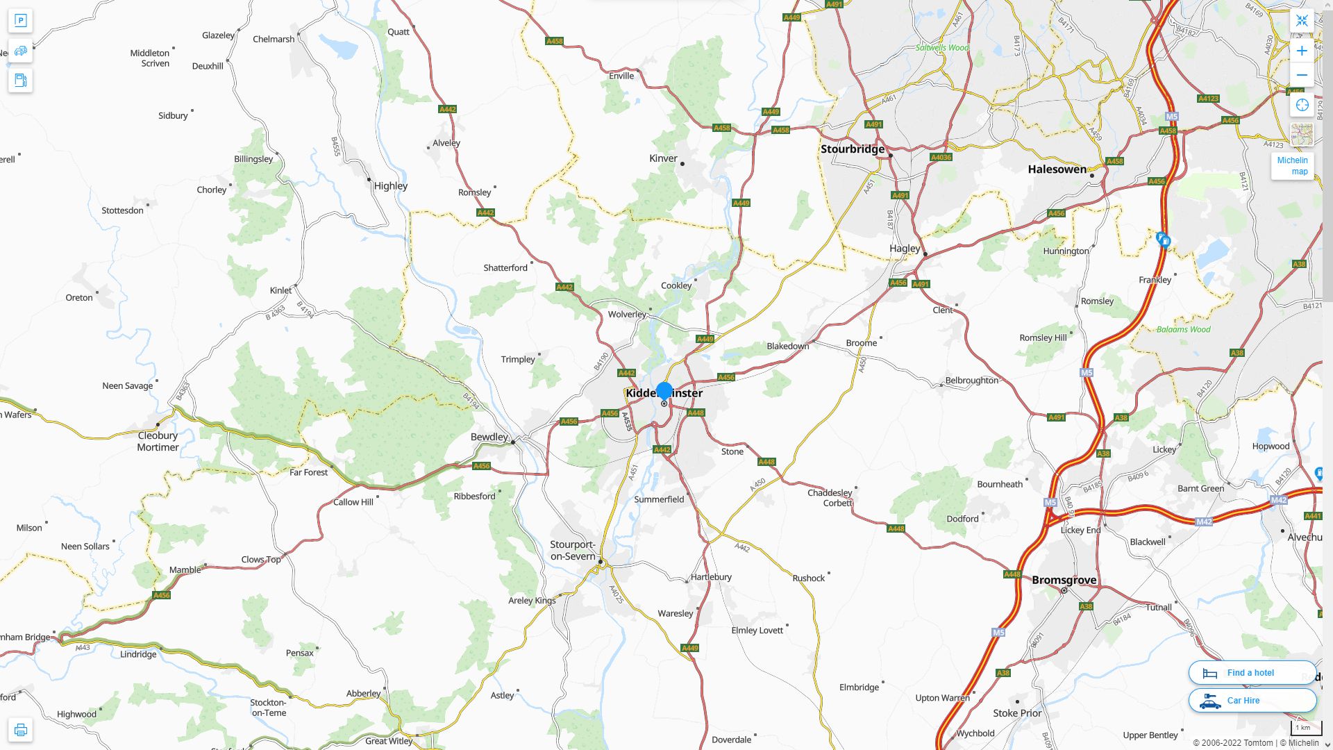 Kidderminster Map - United Kingdom