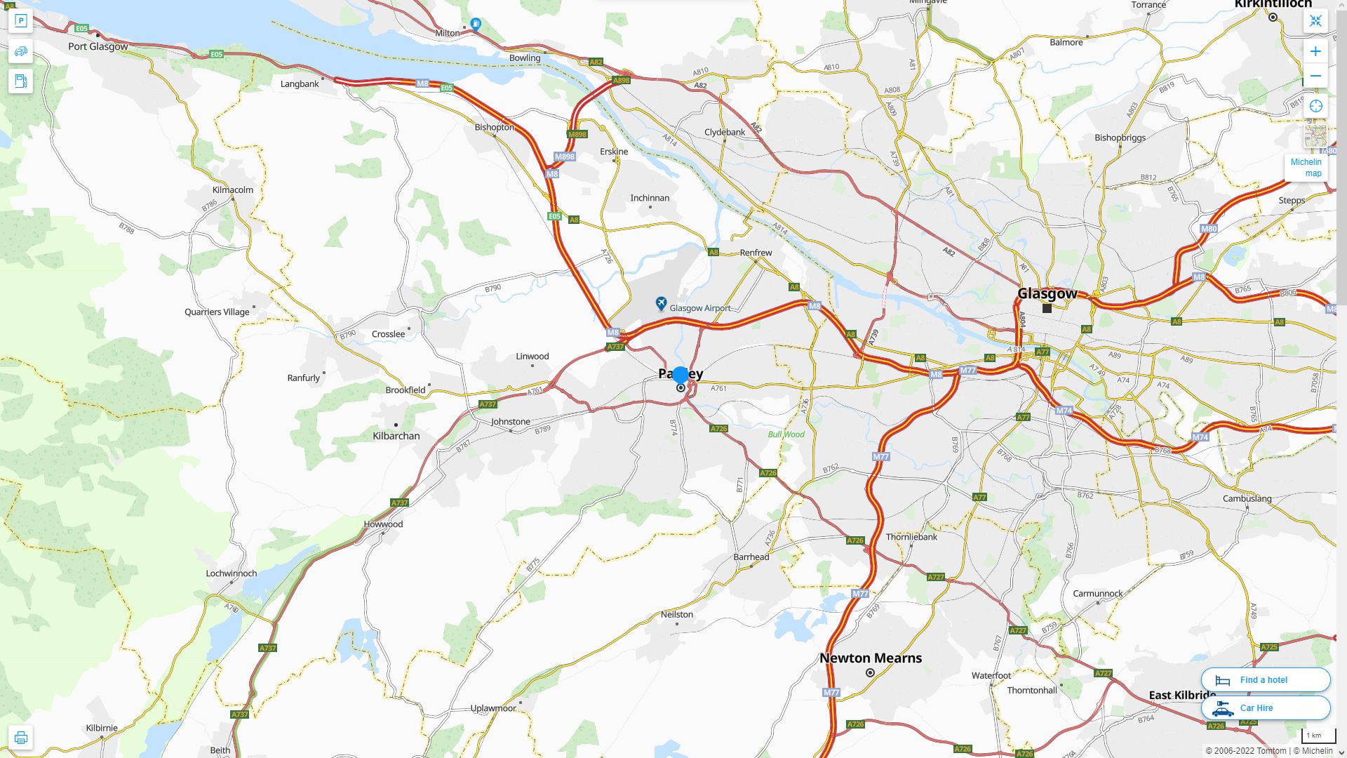 Paisley Map - United Kingdom