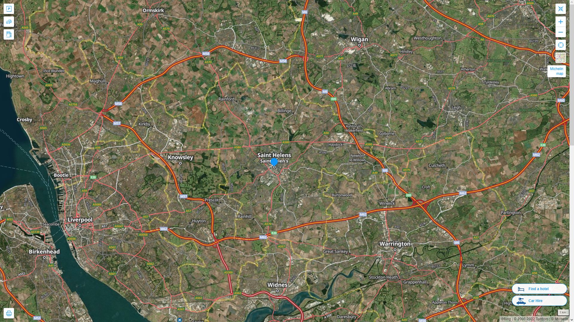 St Helens Map - United Kingdom