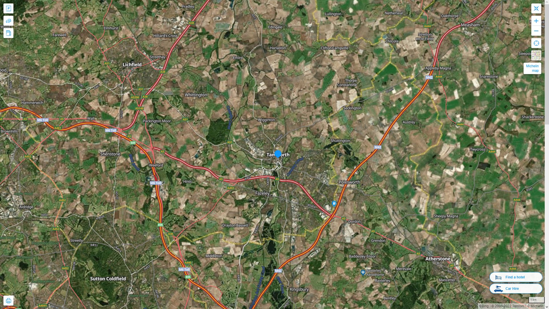 Tamworth Map - United Kingdom