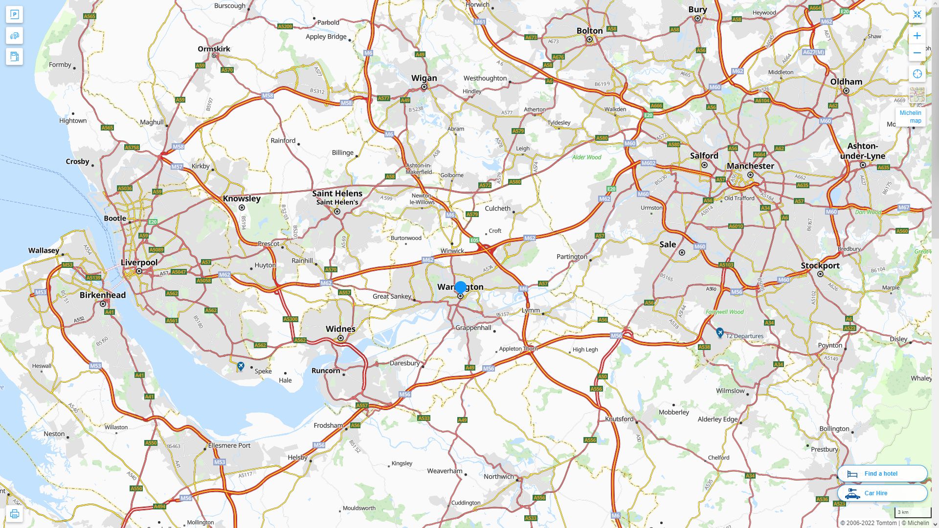 Warrington Map - United Kingdom