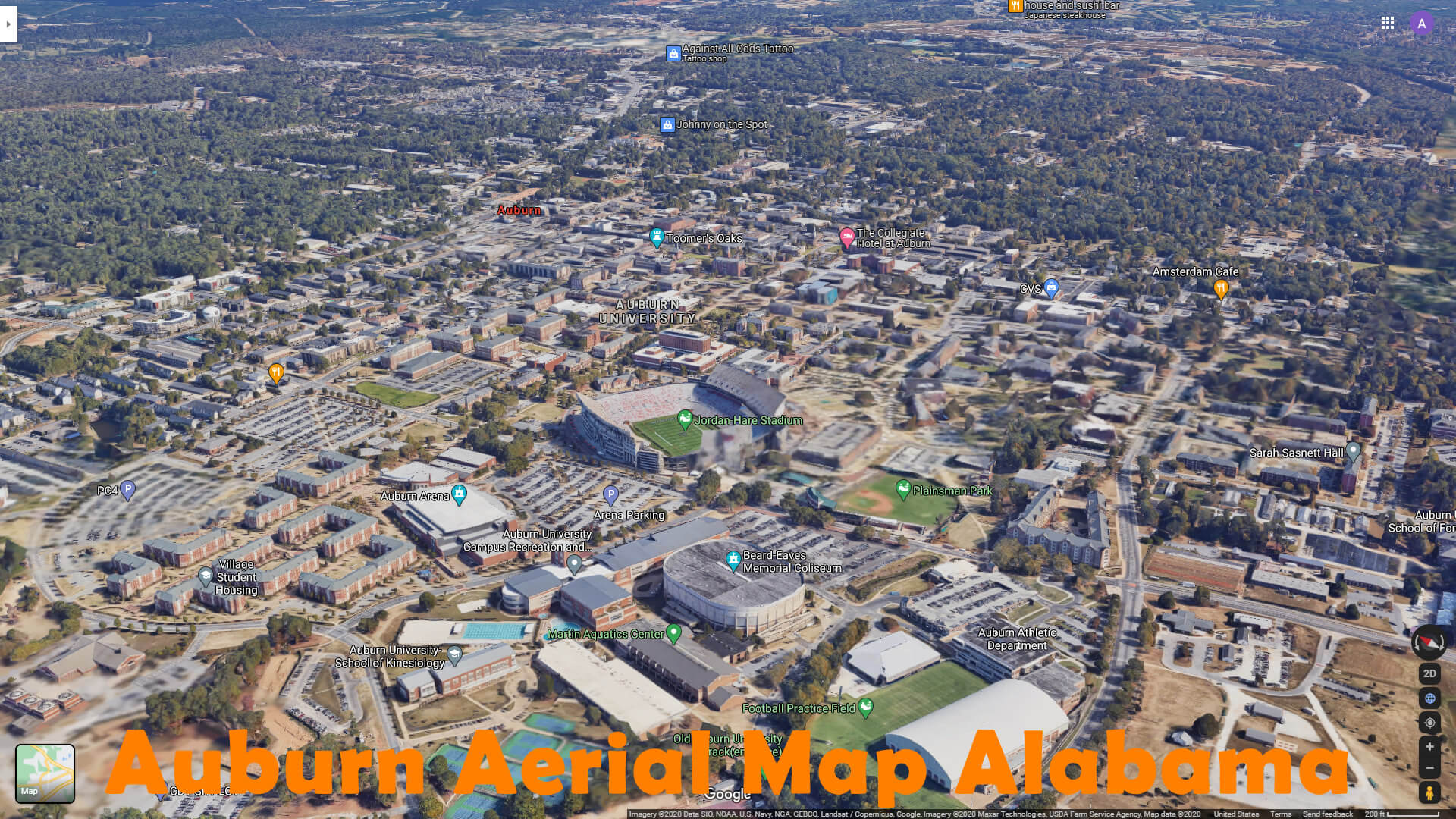 Auburn, Alabama Map