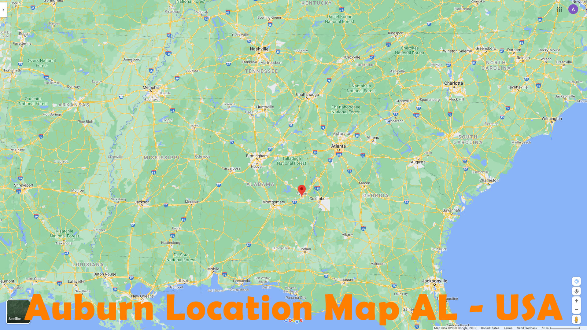 Auburn, Alabama Map