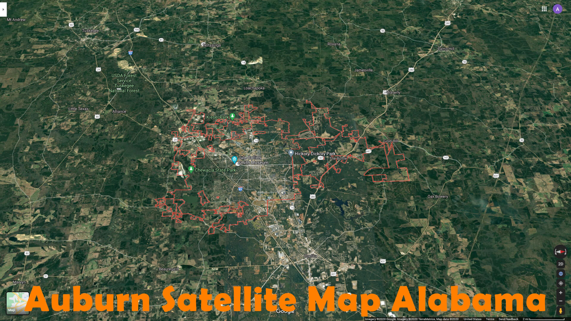 Auburn, Alabama Map