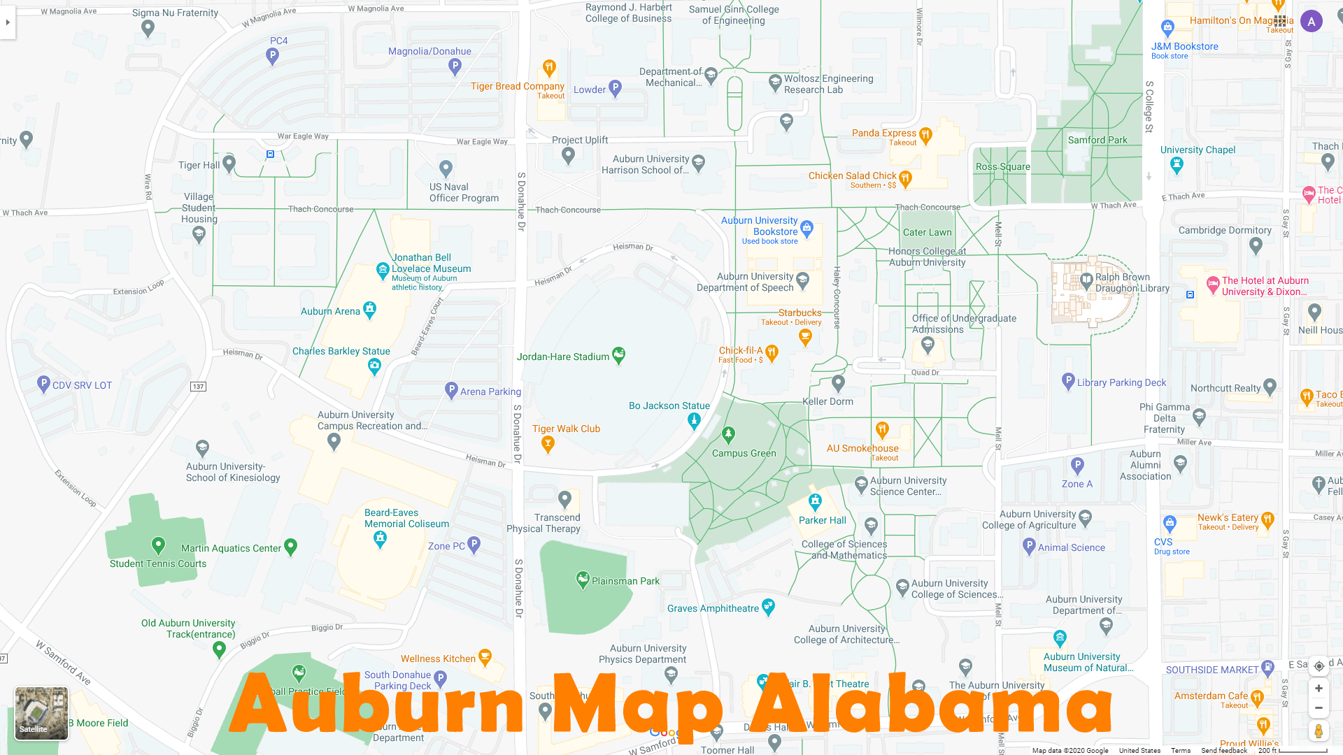 Auburn, Alabama Map
