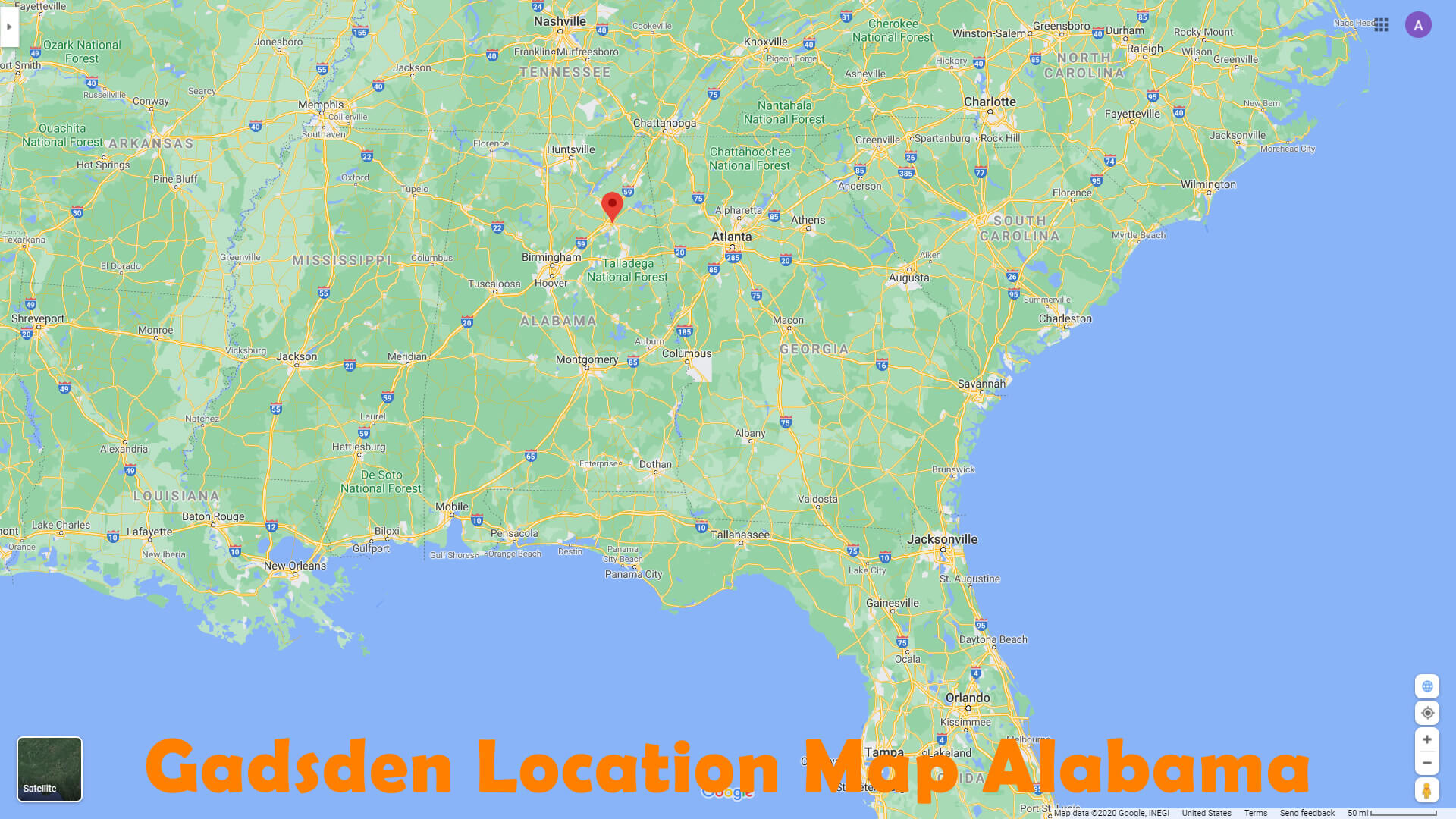 Gadsden Alabama Map - United States