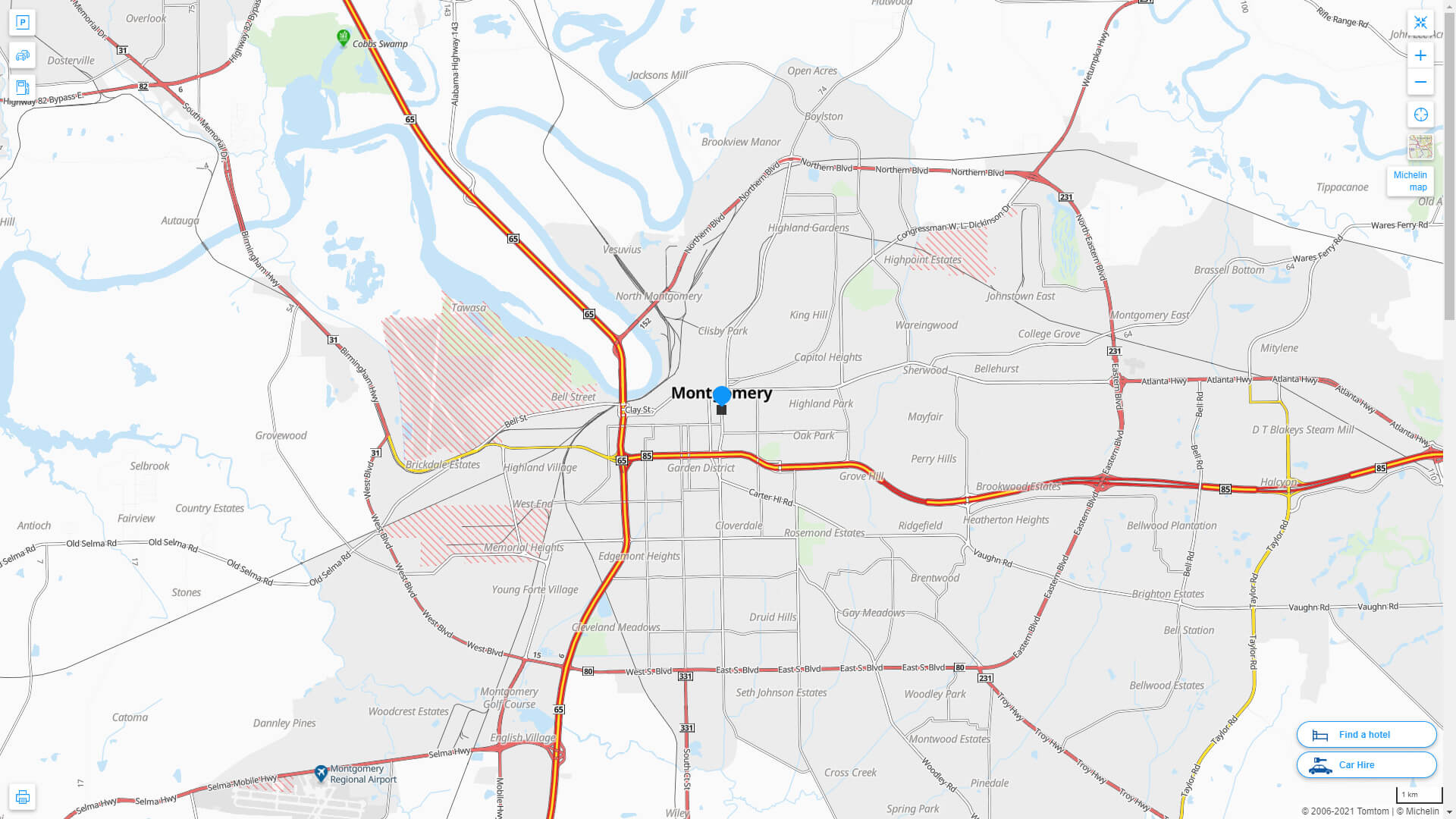 Montgomery, Alabama Map