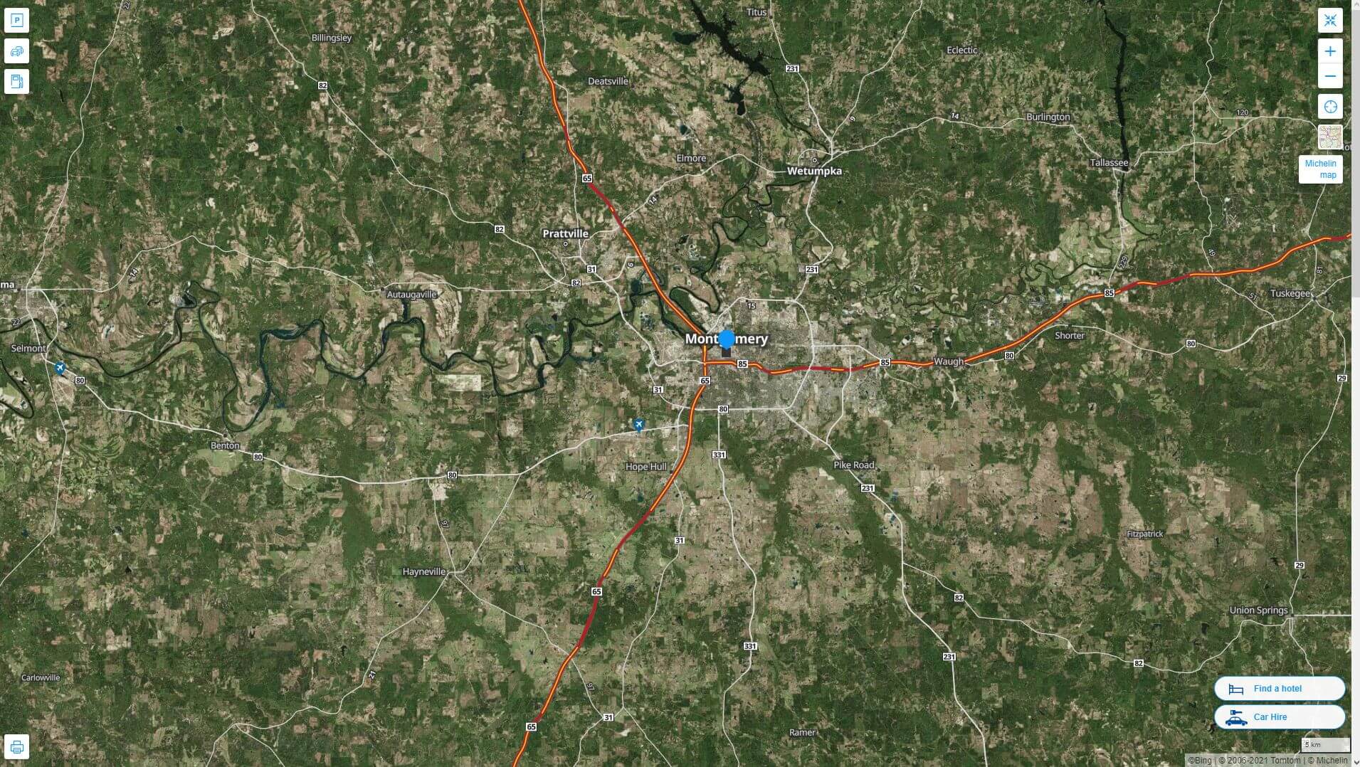 Montgomery, Alabama Map