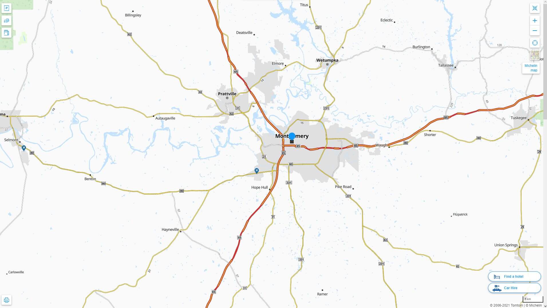 Montgomery, Alabama Map