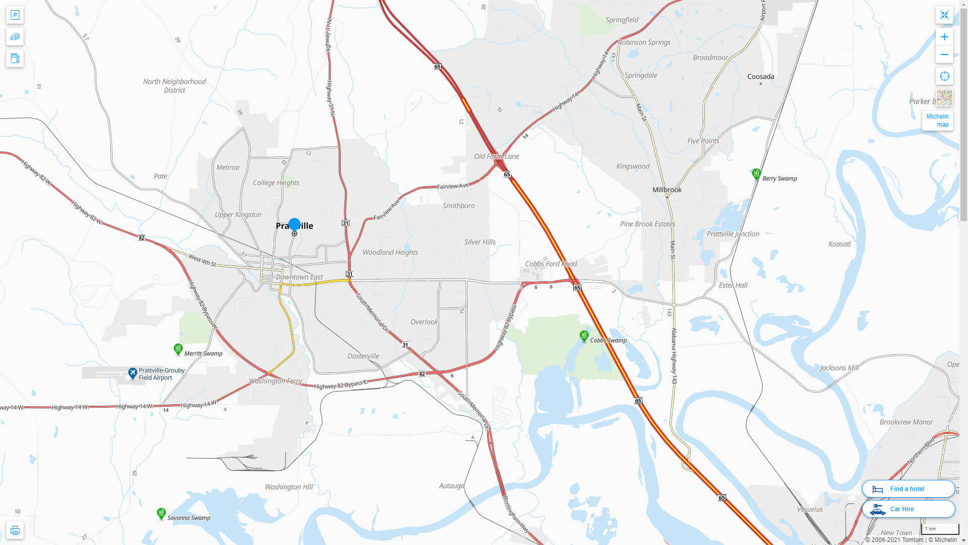 Prattville, Alabama Map