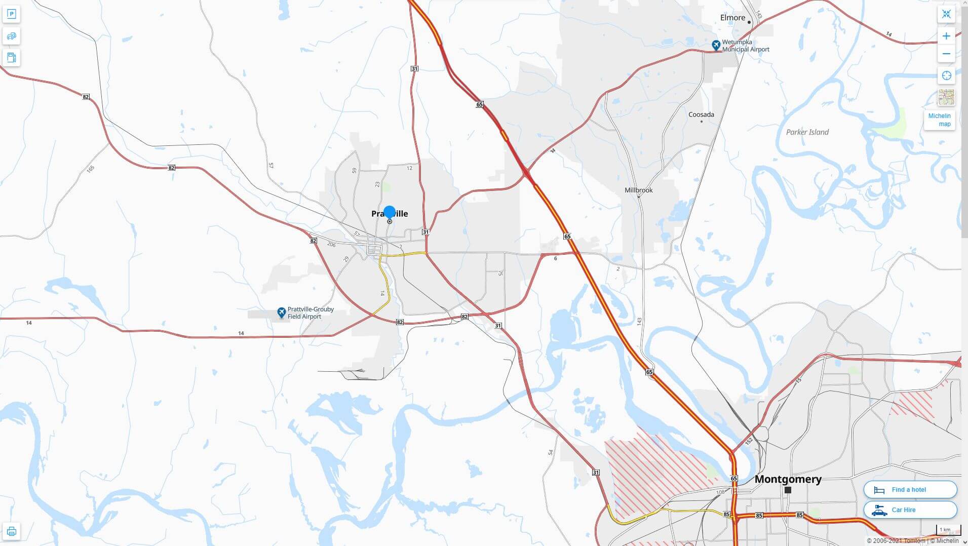 Prattville, Alabama Map