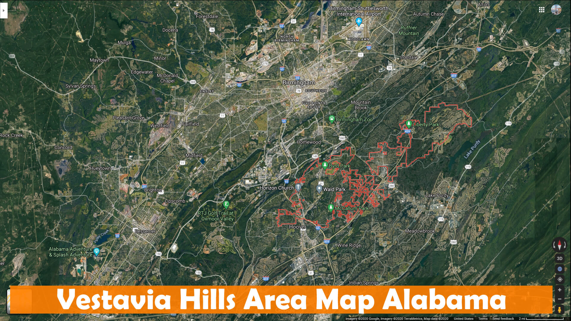 Vestavia Hills, Alabama Map