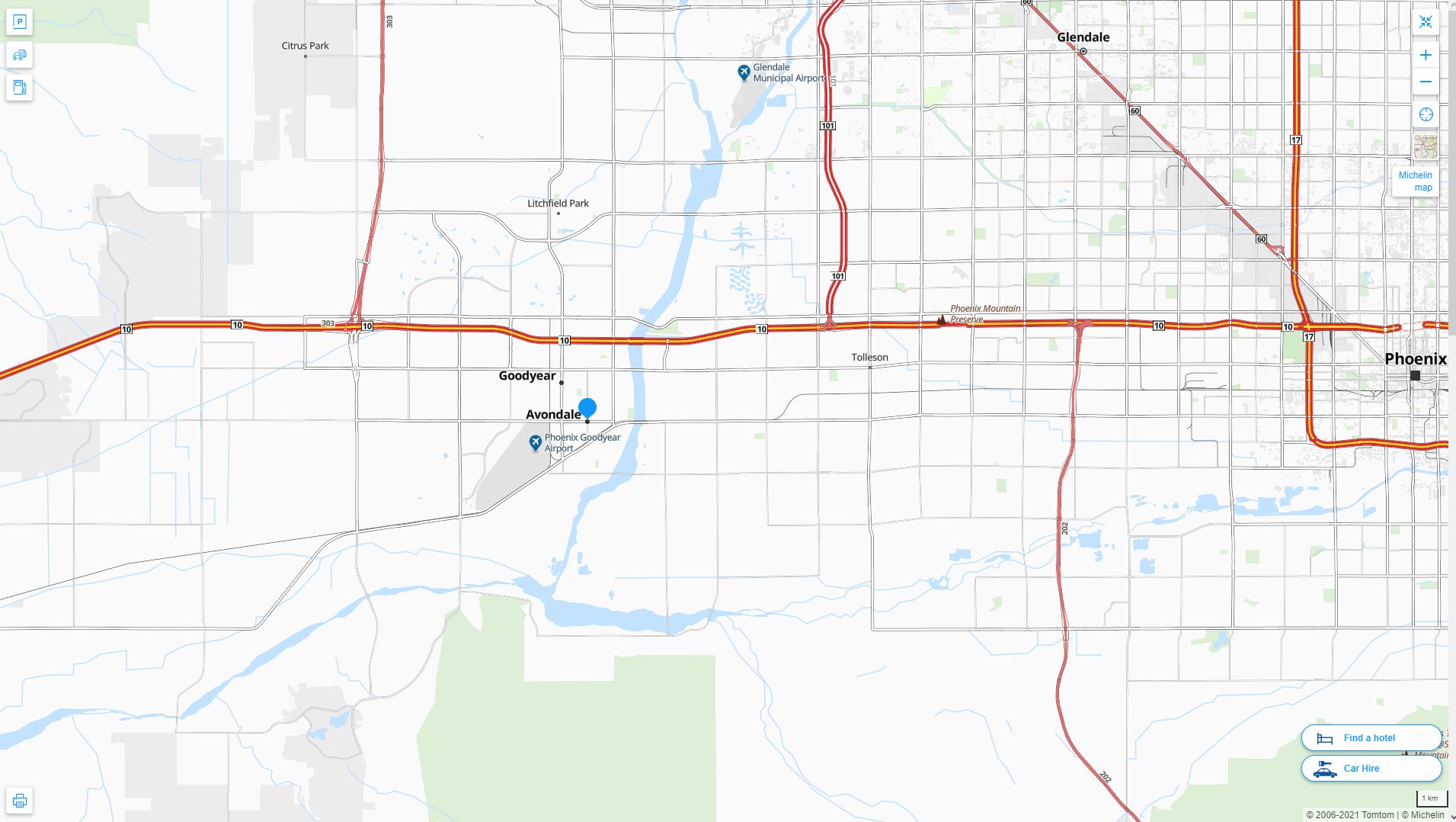 Avondale, Arizona Map