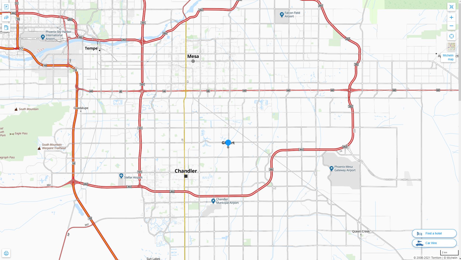 Gilbert, Arizona Map