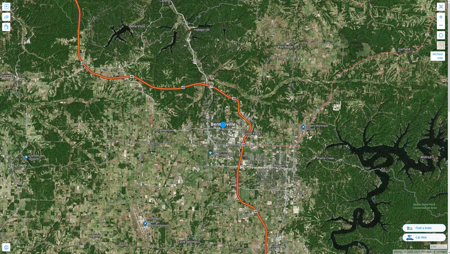 Bentonville, Arkansas Map