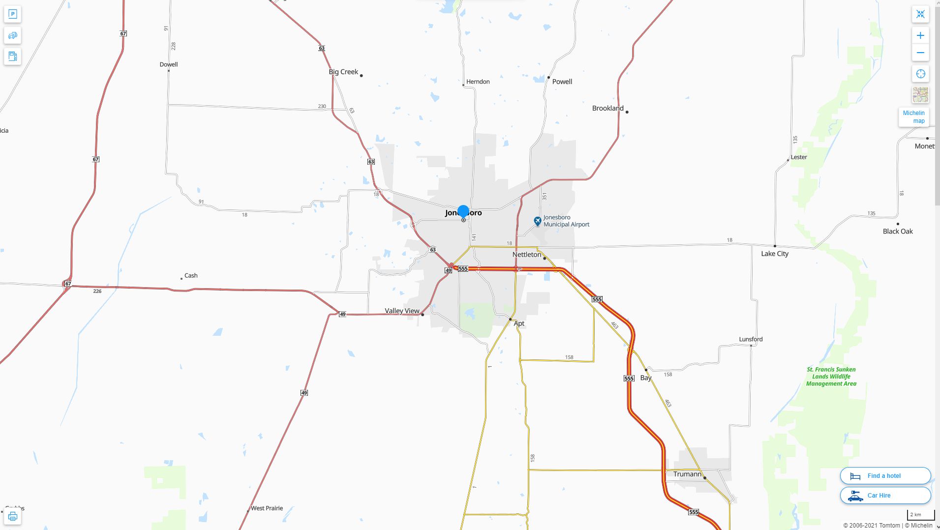 Jonesboro, Arkansas Map