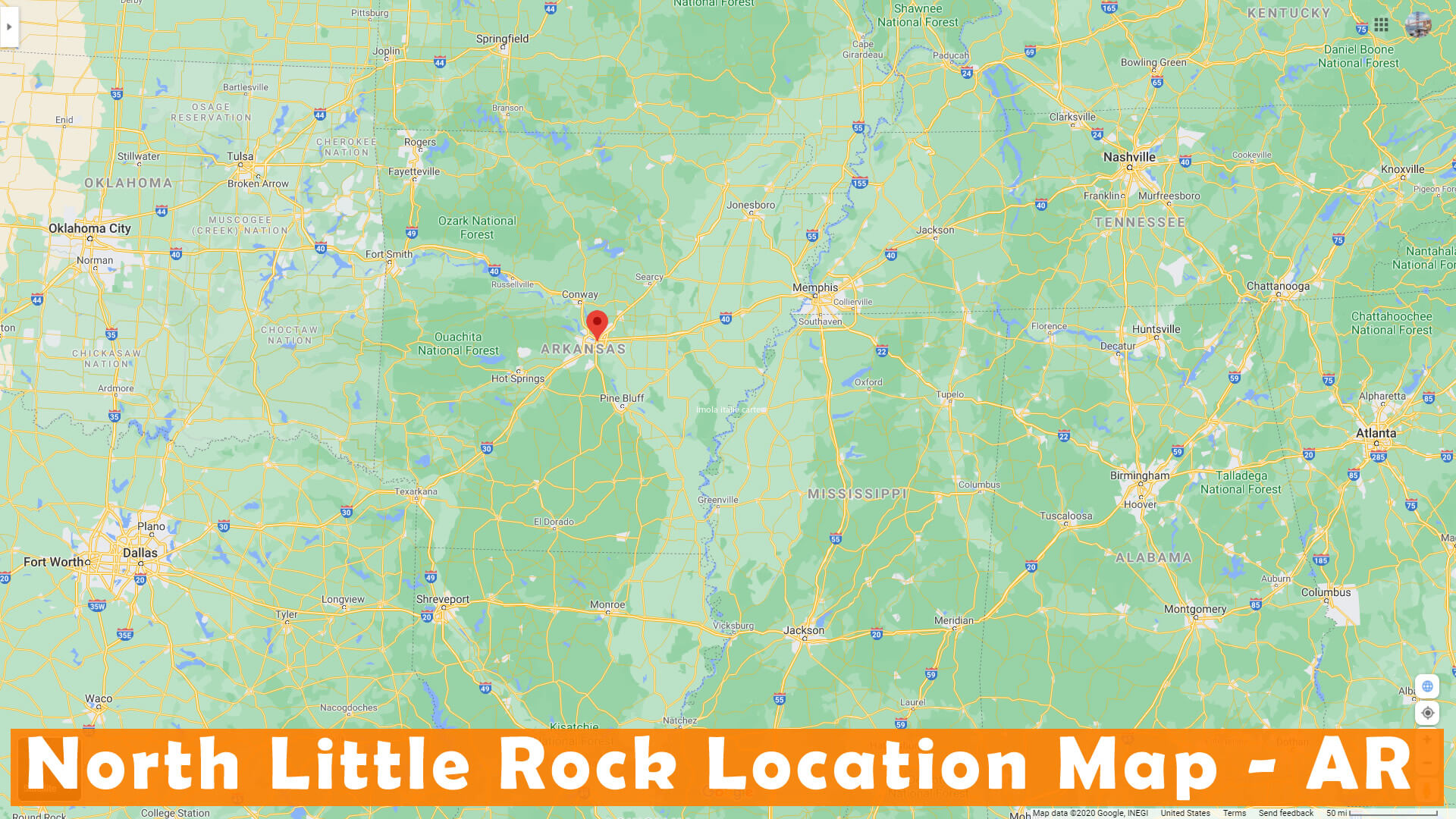 North Little Rock Arkansas Map - United States