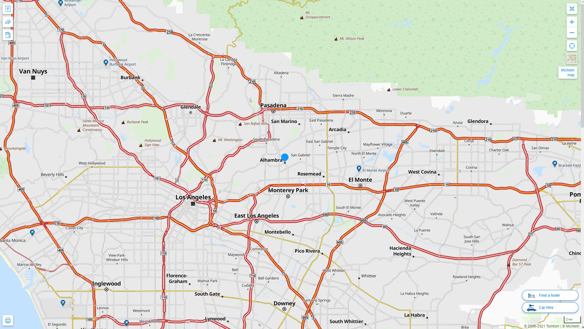 Alhambra, California Map