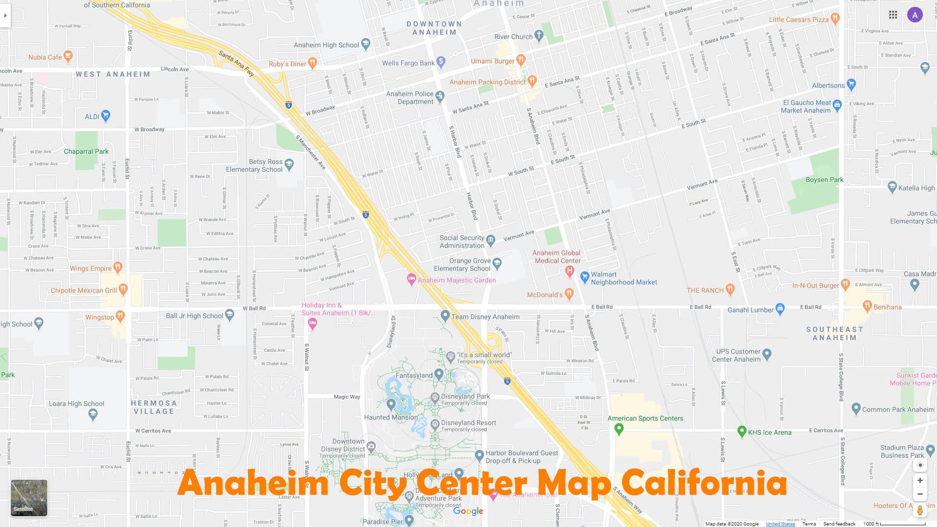 Anaheim, California Map