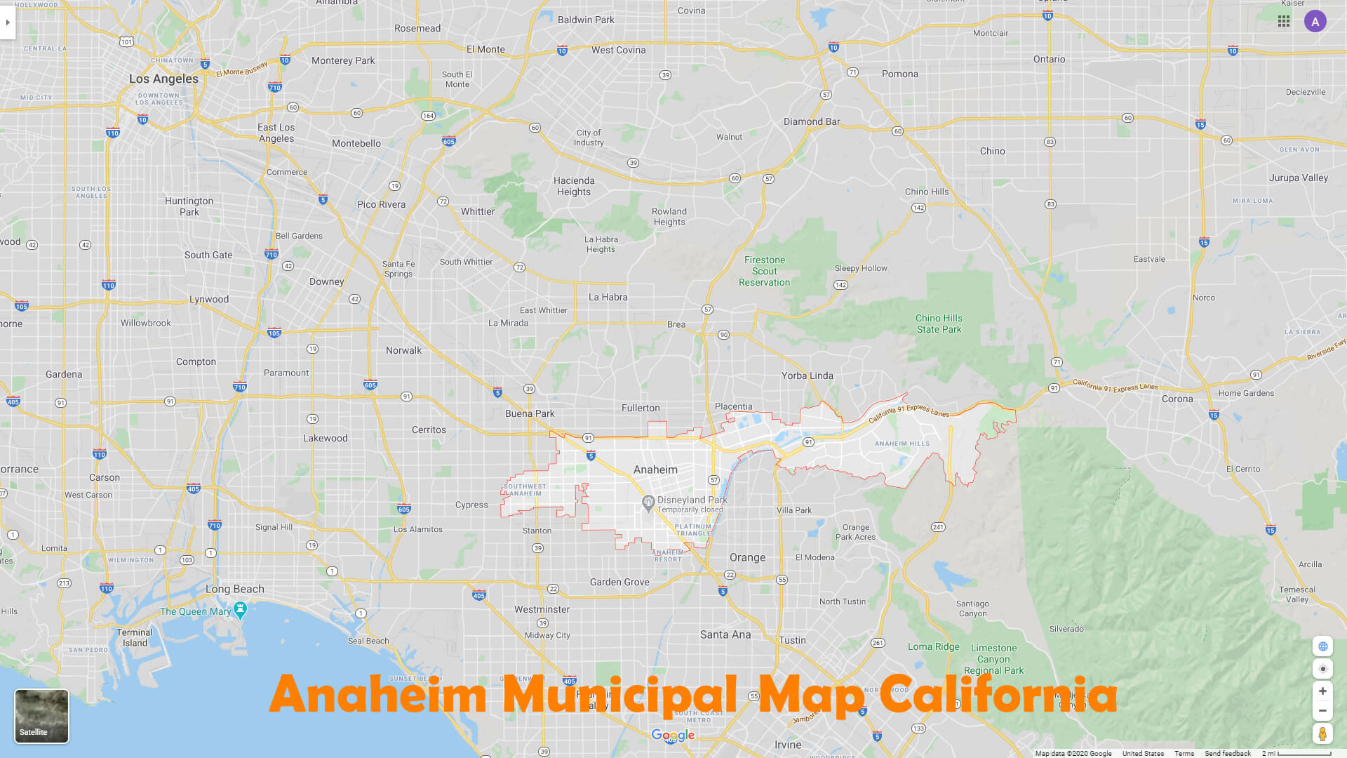 Anaheim, California Map