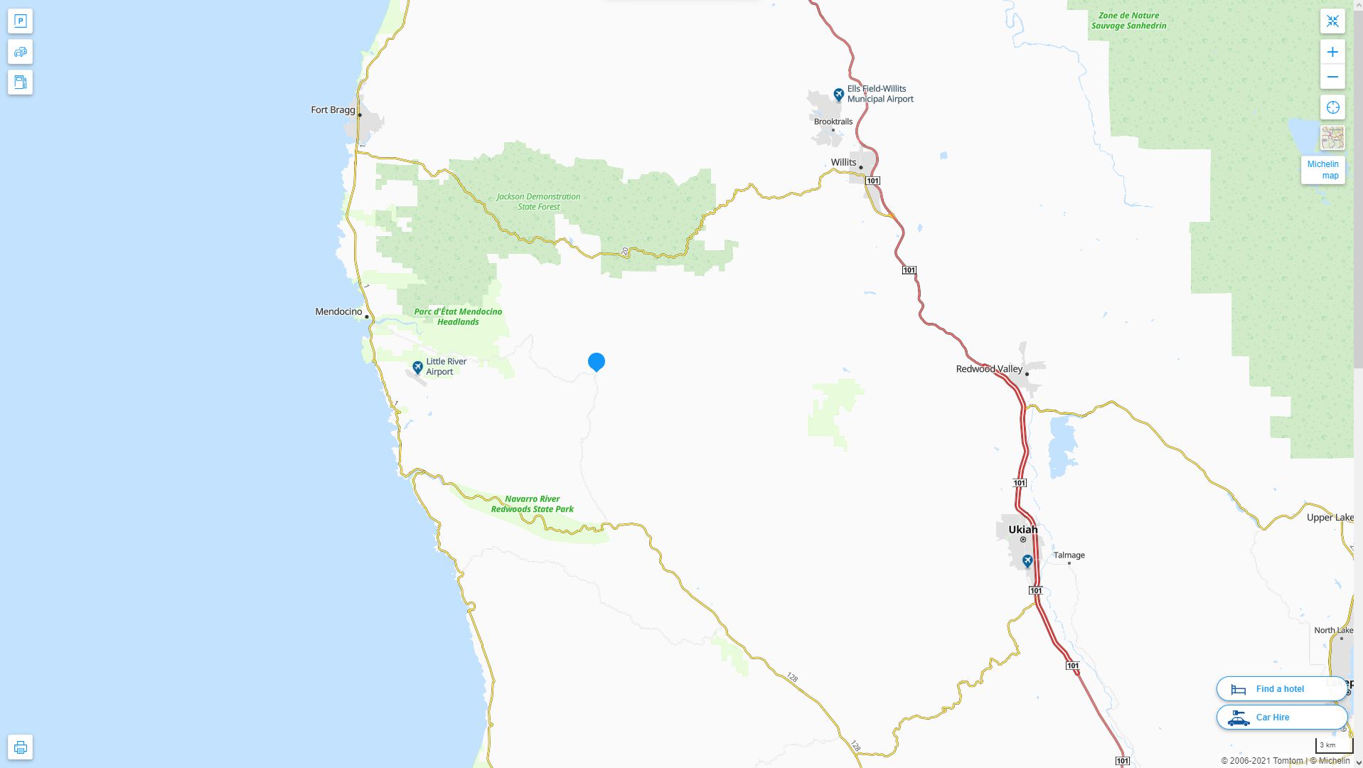 Comptche California Map - United States
