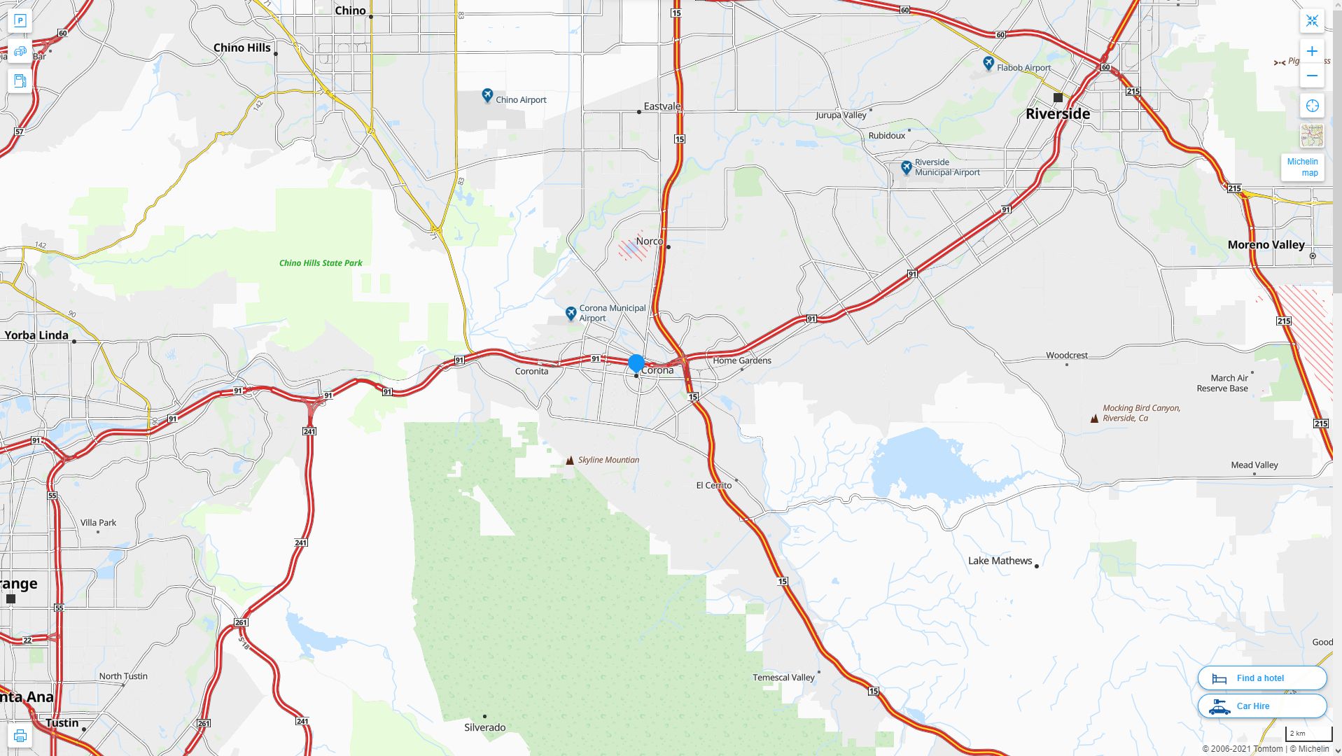 Corona, California Map