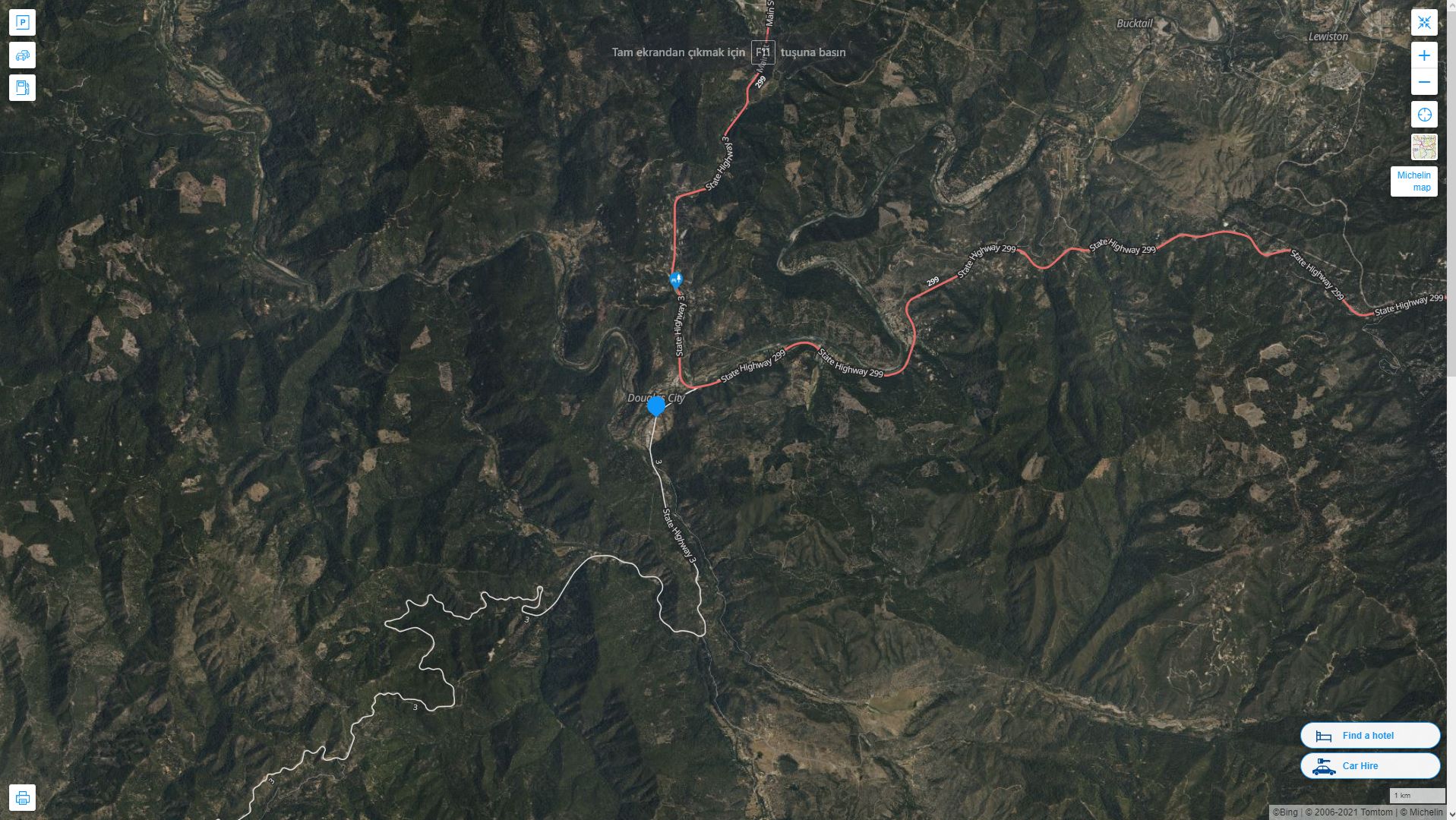 Douglas City California Map - United States