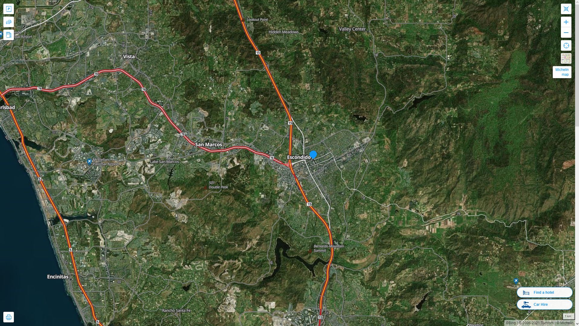 Escondido, California Map