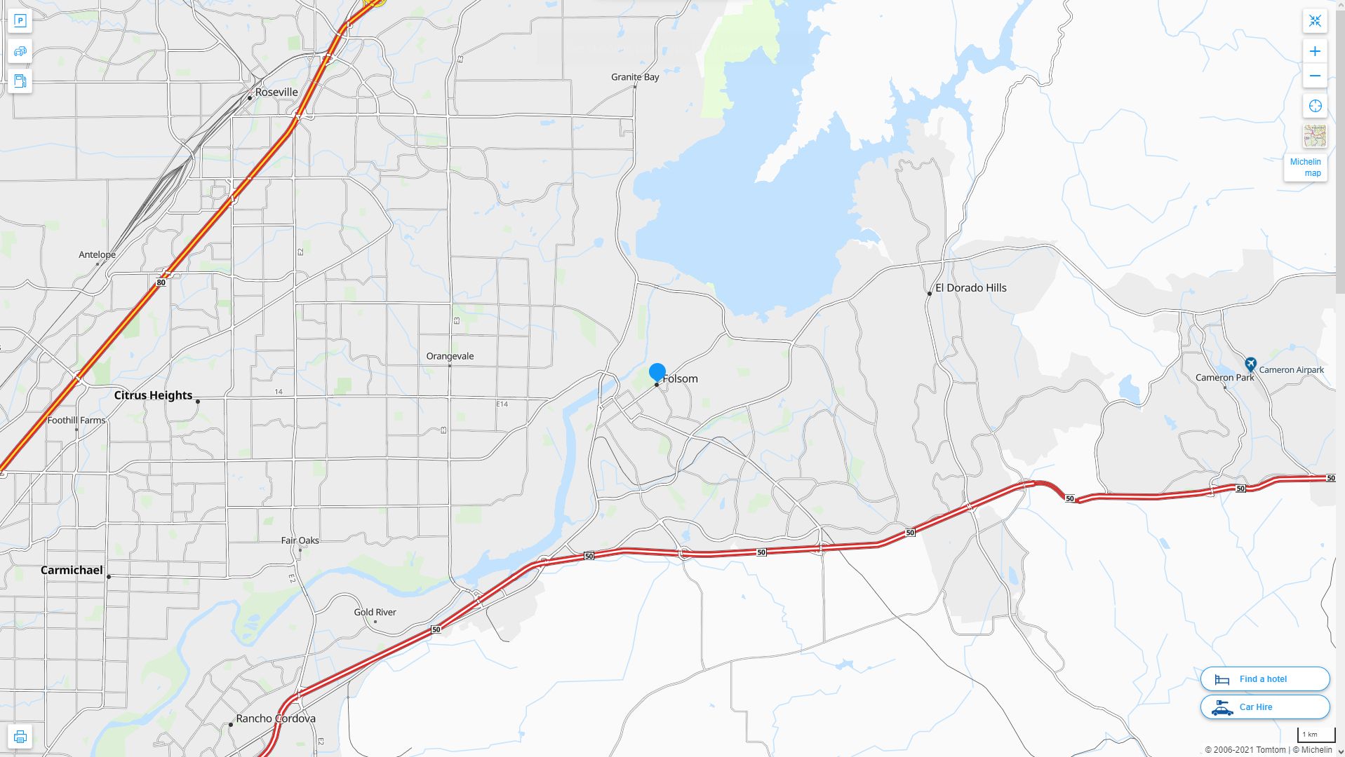 Folsom, California Map